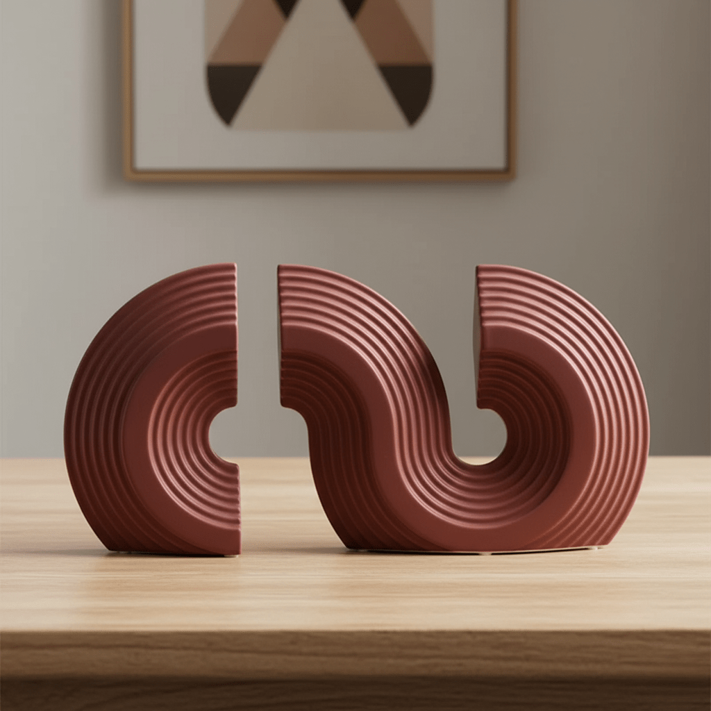Hom & Ember – Elegant Arch-Shaped Bookends in Chic Marble for a Stylis